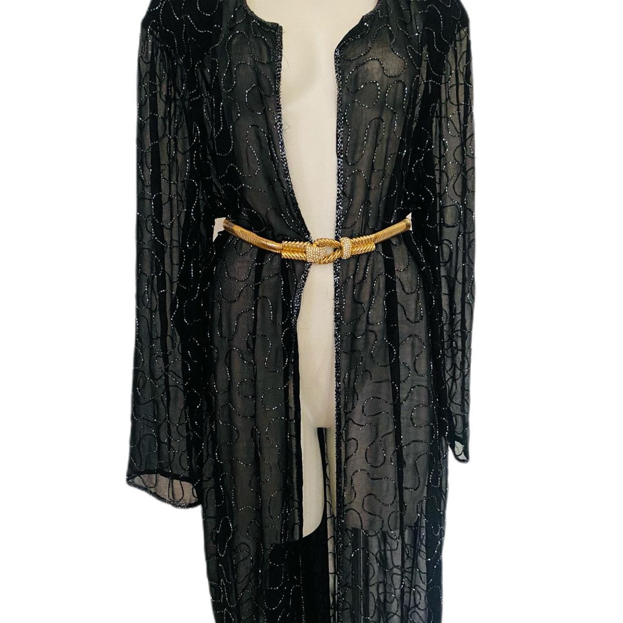 80s Vintage sequin duster, long black sequin duster, | Retrospect ...
