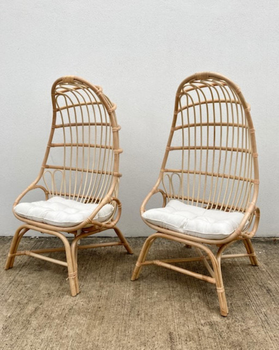 Boho Rattan Cage Chairs | Revival Vintage | North Loop - Austin, TX