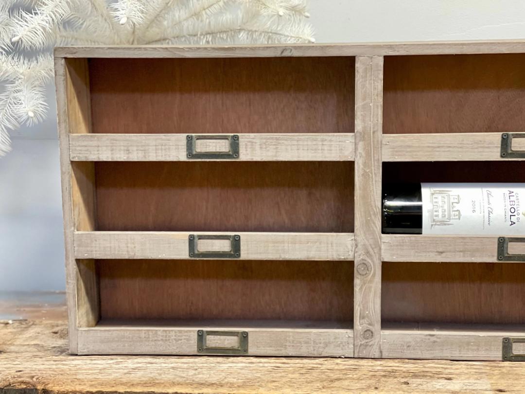 6 Opening Cubby Wall Shelf Rack | Rustic Cubby Wine Rack | Small ...