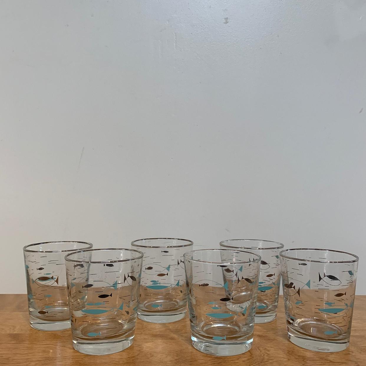 Mid-century Modern Set of 6 Libbey Mediterranean Atomic Fish | Xcape ...
