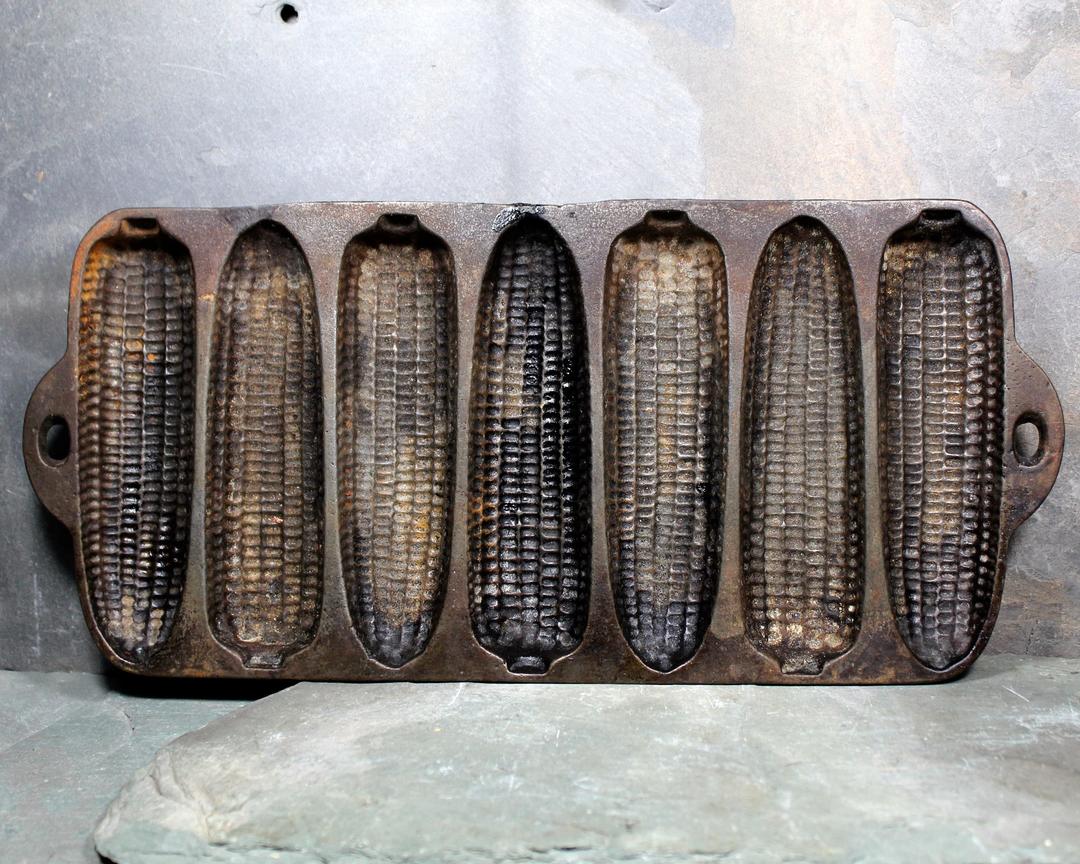 Antique Corn Bread Mold - Cast Iron Bread Pan - | Bixley | Brookline, MA