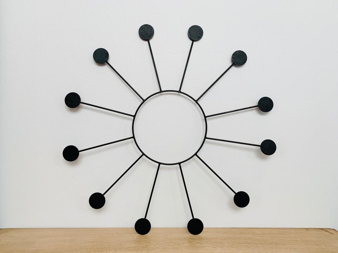 Vintage Mid Century Modern Metal Industrial Sunburst Art | Delve ...