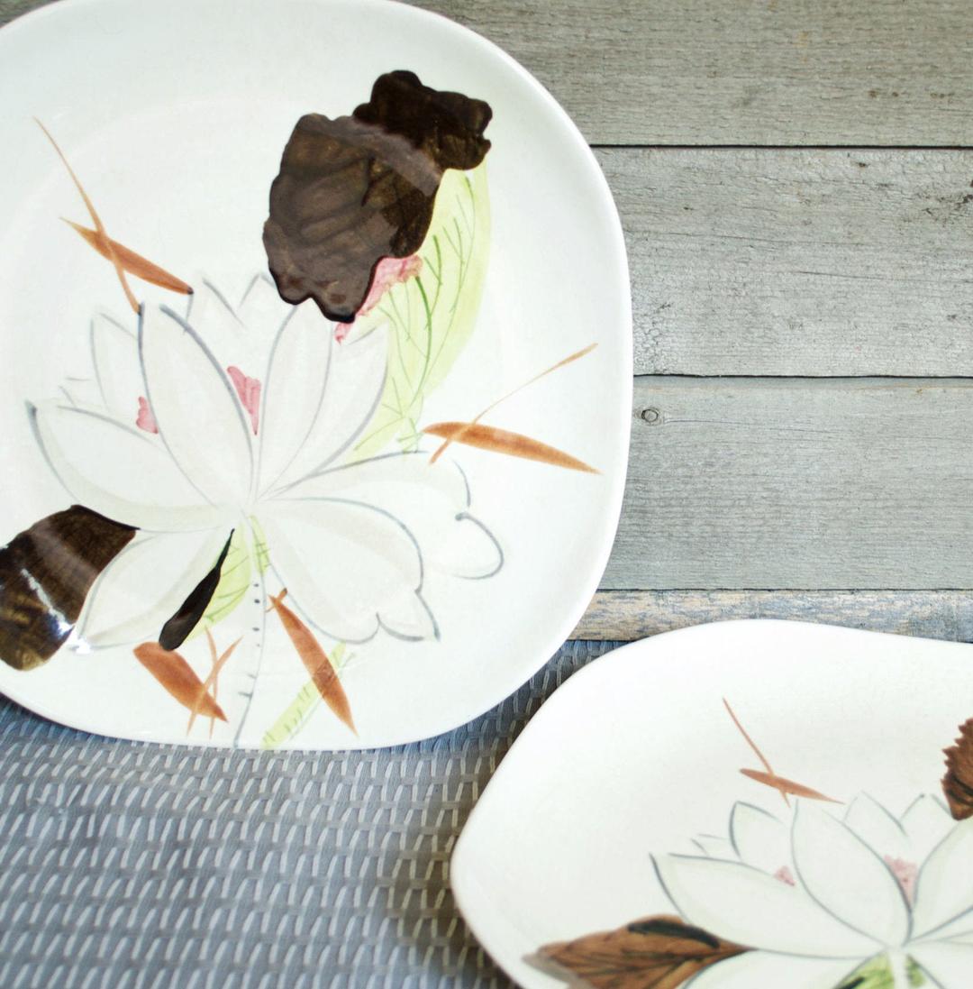 Red Wing Pottery Lotus Pattern 10 1/2" Dinner Plates, Set of 2 ...