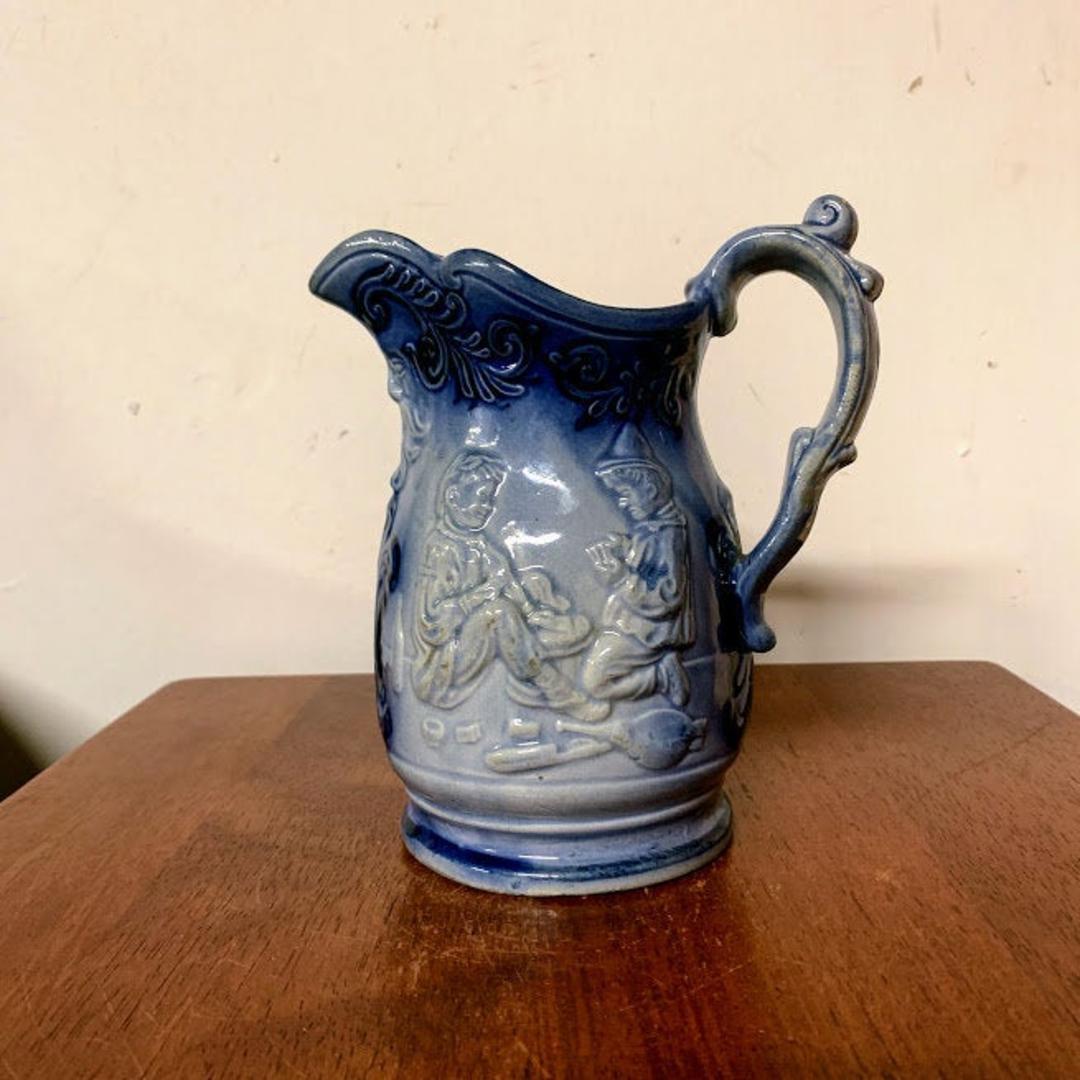 Antique Children at Play Flow Blue Milk Pitcher | Over the Years ...