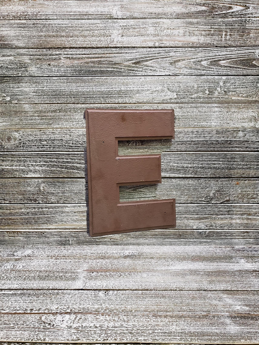 Rustic Letter E, Vintage Letter E from Sign, LARGE 16" | A GoGo Vintage ...
