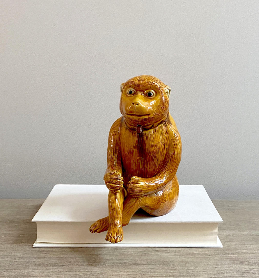 Vintage Monkey Statue Figurine Seated Monkey Singerie Rococo Palm Beach ...