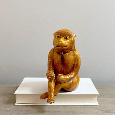 Vintage Monkey Statue Figurine Seated Monkey Singerie Rococo | Mod ...