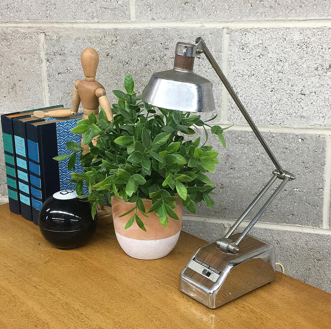 Vintage Desk Lamp Retro 1960s Mid Century Modern + Elbow + Silver ...