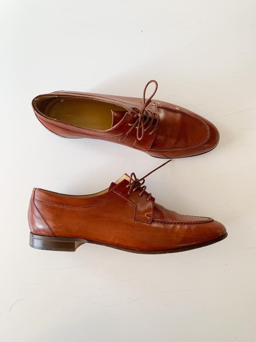 Vintage 1990s Brown Leather Oxford Shoes / 8M | Ms. Tips | Minneapolis, MN