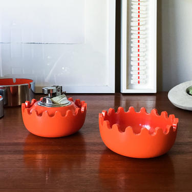RARE Alan Fletcher Clam Ashtrays and Lighter Set | CaribeCasual ...