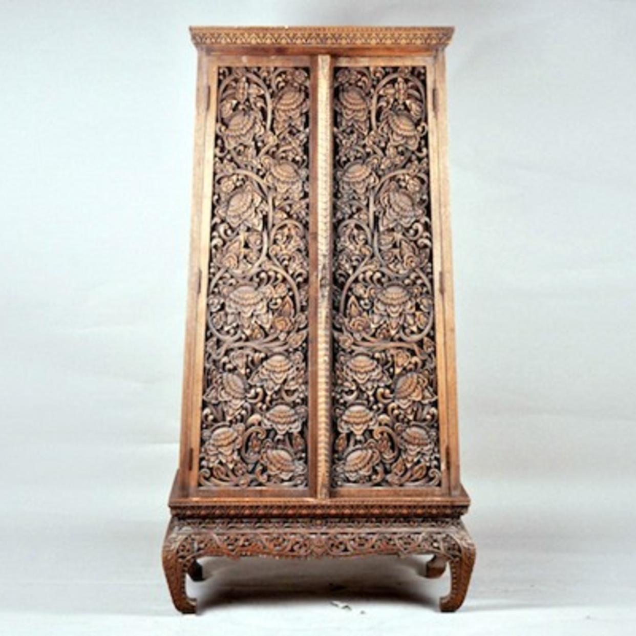 Impressive Southeast Asian Relief Carved Cabinet | c. 1985 | The Golden ...
