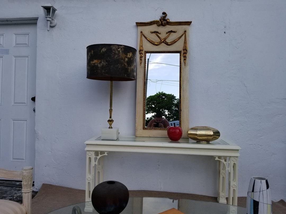 Italian Hollywood Regency Style Hand Carved Wood Wall Mirror . | Miami ...