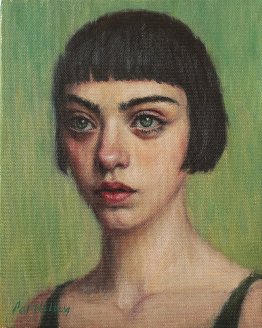 Original Portrait Painting by Pat Kelley. Oil on Canvas. Flapper | Pat ...