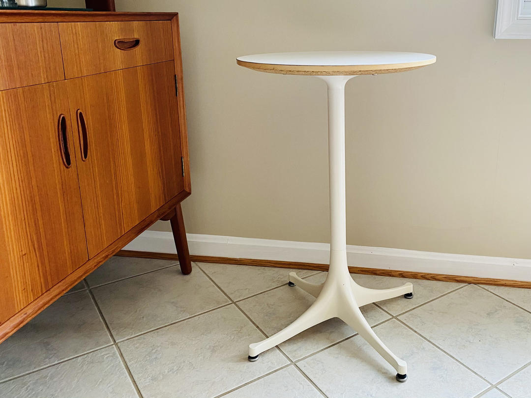 Herman Miller Nelson Tall Pedestal Side Table White Authentic ...