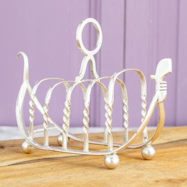 Vintage Viking Ship Silverplate Toast Caddy | Posh Chicago | Chicago, IL