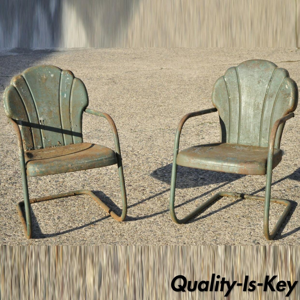 Art Deco Steel Metal Clam Shell Back Green | Quality is Key ...