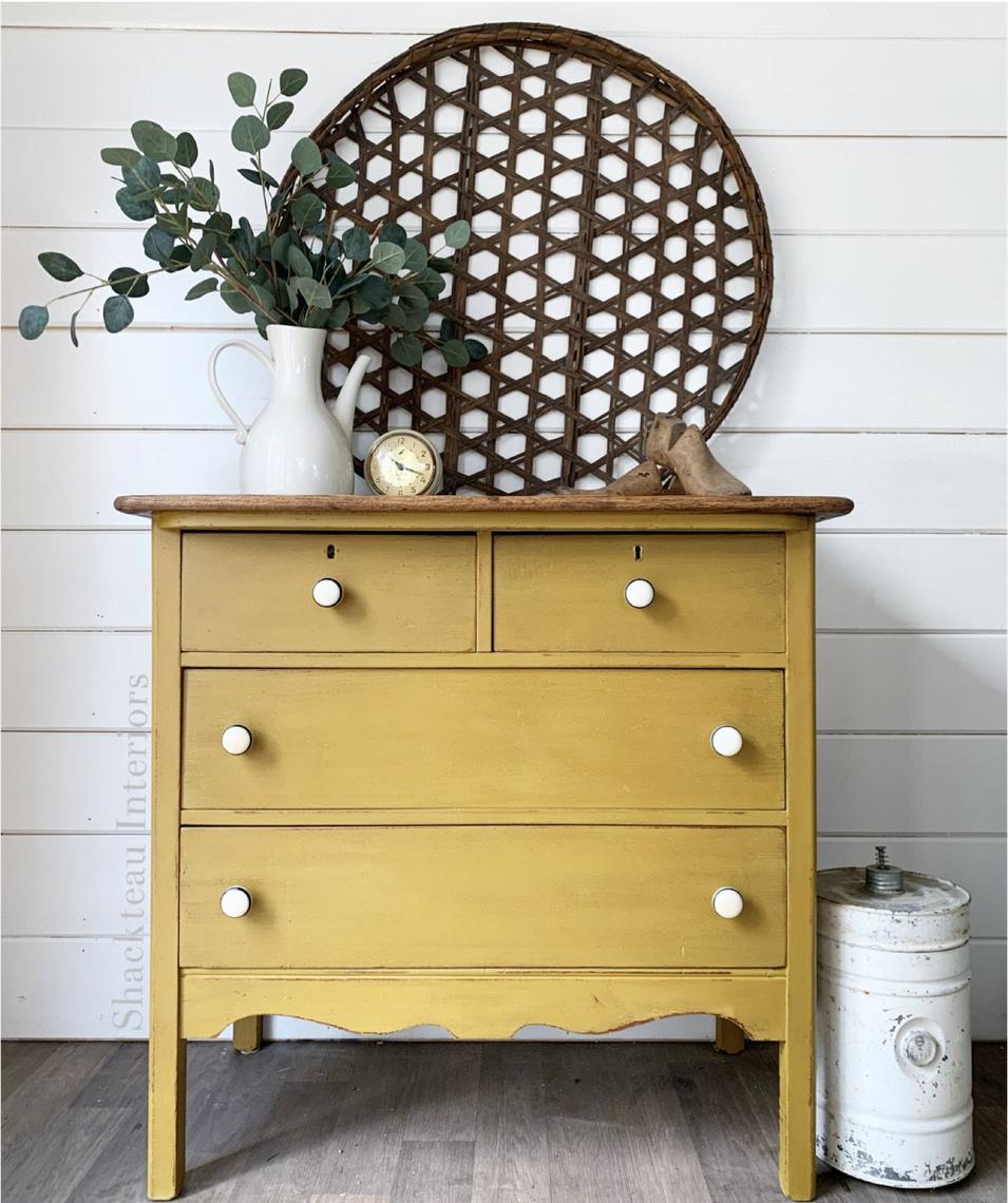 Dusty Yellow Chest | Shackteau Interiors | Essex County, MA