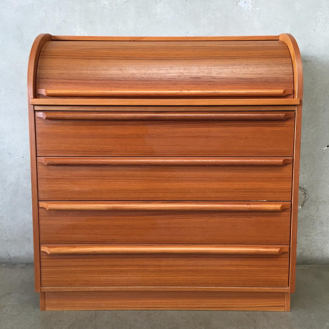 Mid Century Modern Teak Roll Top Desk | Urban Americana | Long Beach, CA