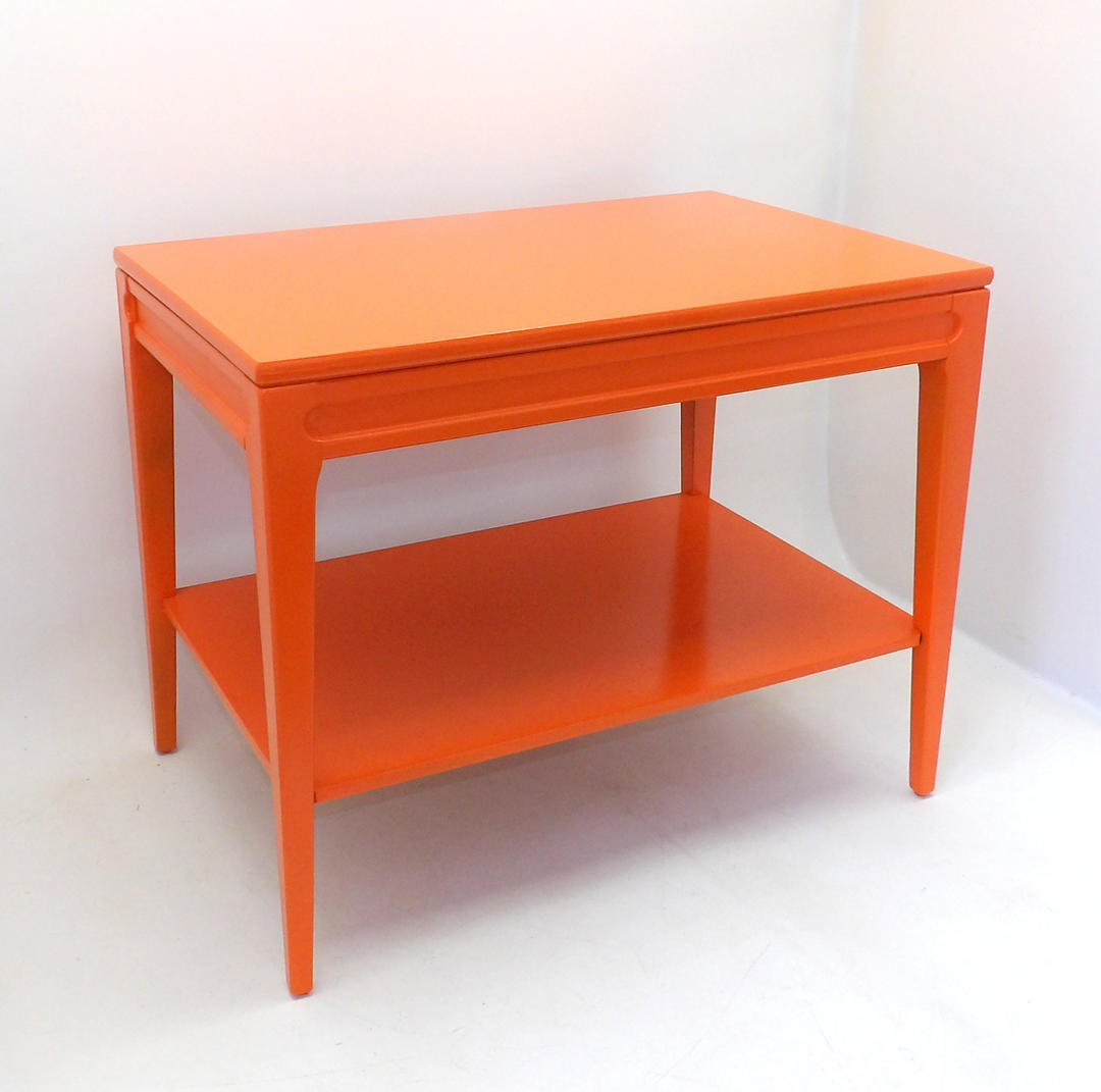 Mid Century Modern Orange Nightstand Night Stand or End Table | Making ...