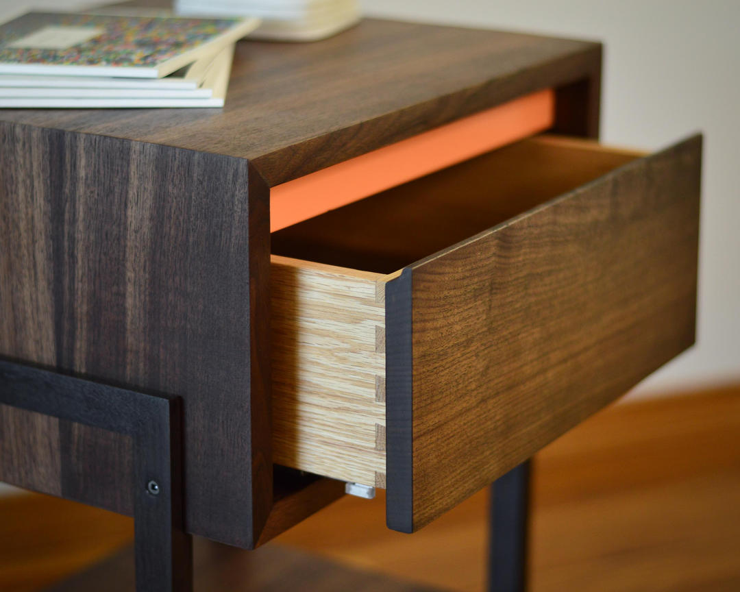 Blush Modern Walnut Side Table Night Stand | Blush Accent | Dovetailed ...