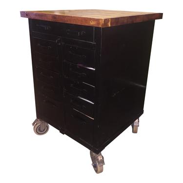 Vintage Industrial Black Draft Metal Cart | Barefoot Dwelling ...