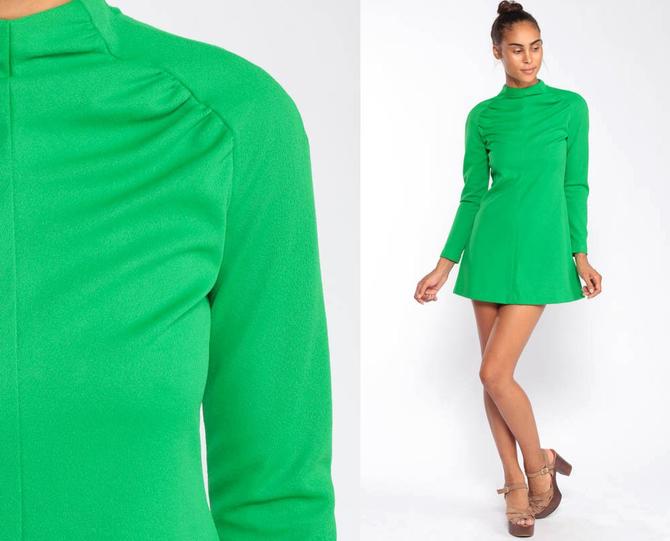 Mod Mini Dress 60s Shift Funnel Neck Micro Mini 70s | Shop Exile ...