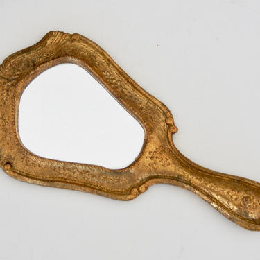 Vintage Florentine Gilt Wood Hand Held Mirror | Walkingtan ...