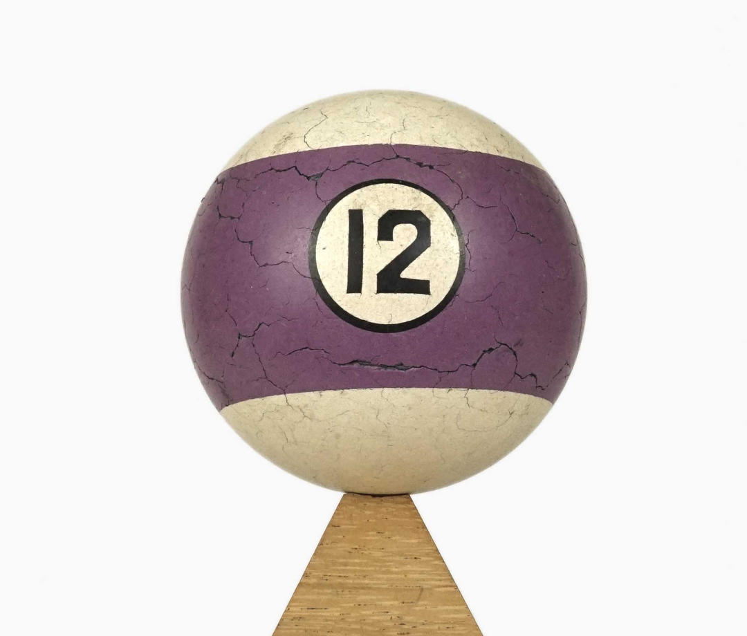 Number 12 Striped Pool Ball Clay Billiard Ball Size 2.25" Twelve ...