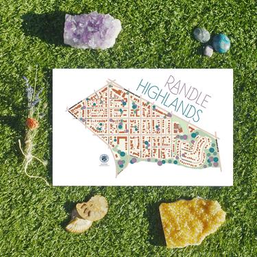 Randle Highlands Southeast Washington DC neighborhood map art print ...