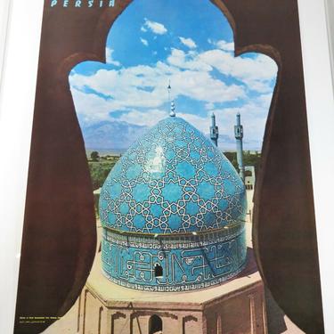 Vintage IRAN PERSIA TRAVEL TOURISM POSTER Mosque Shrine | Urban Rummage ...