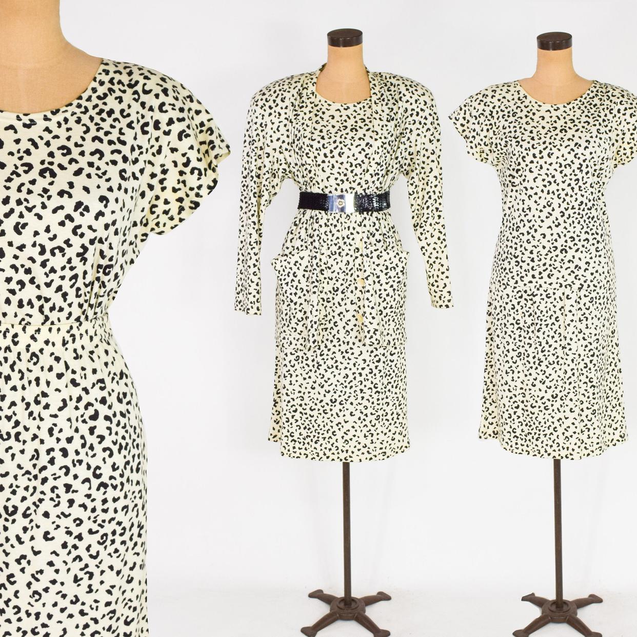 1980s Leopard Print Set | 80s Animal Print Cotton | Glenna's Clothing ...