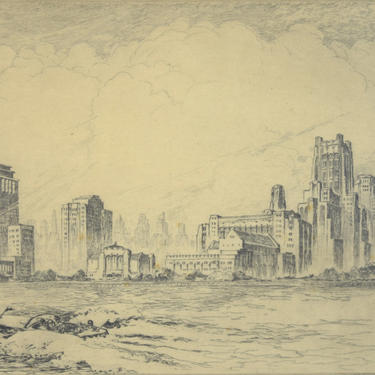 1950’s William Kent Hagerman Etching Chicago Lakefront Skyline ...