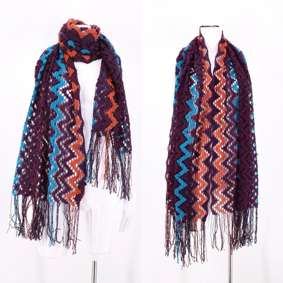 90s MISSONI woven zig zag knit scarf / vintage 1990s Italy | Ritual ...