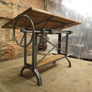 French Industrial Drafting table desk by CamposIronWorks from Campos ...