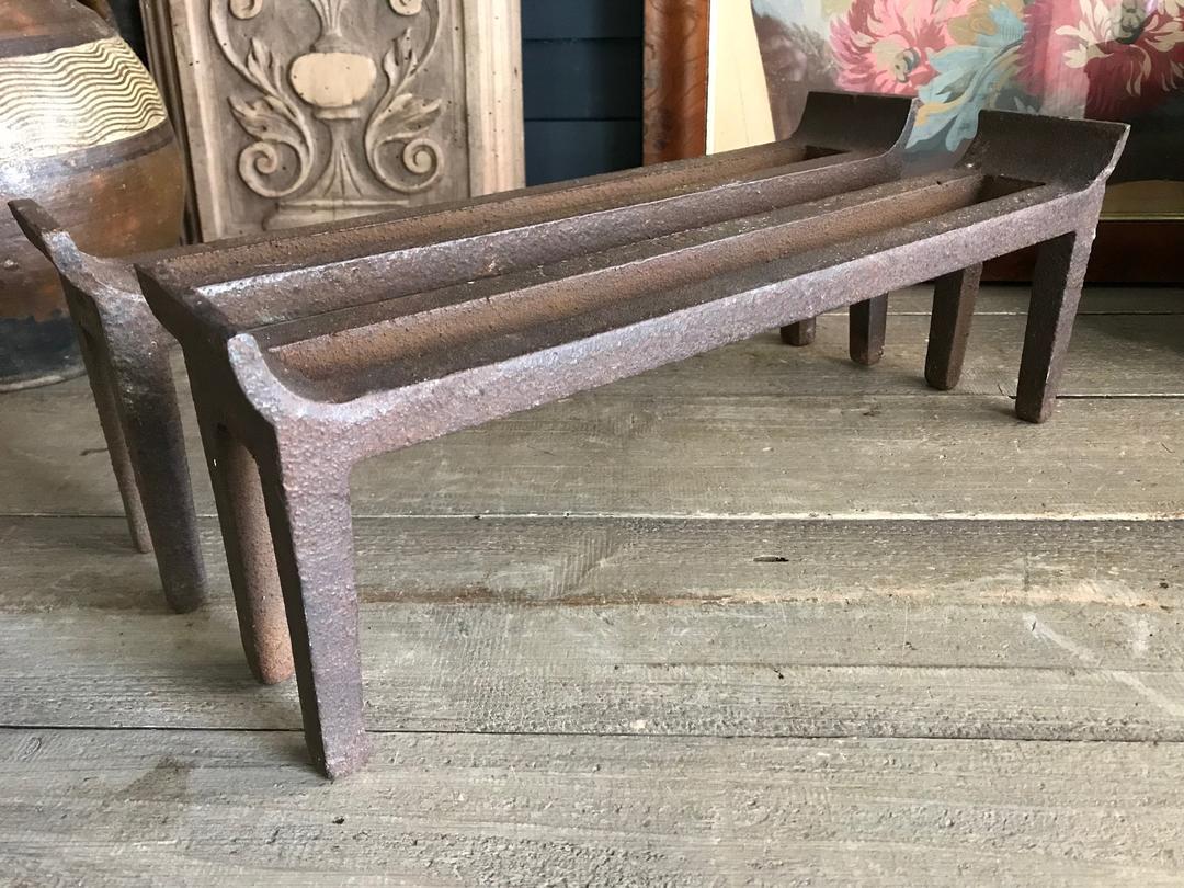 Cast Iron Fireplace Log Irons, Andirons, Rustic Cabin Farmhouse, Home ...