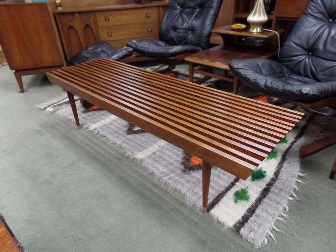 Mid-Century Modern slat bench / coffee table | Peg Leg Vintage ...
