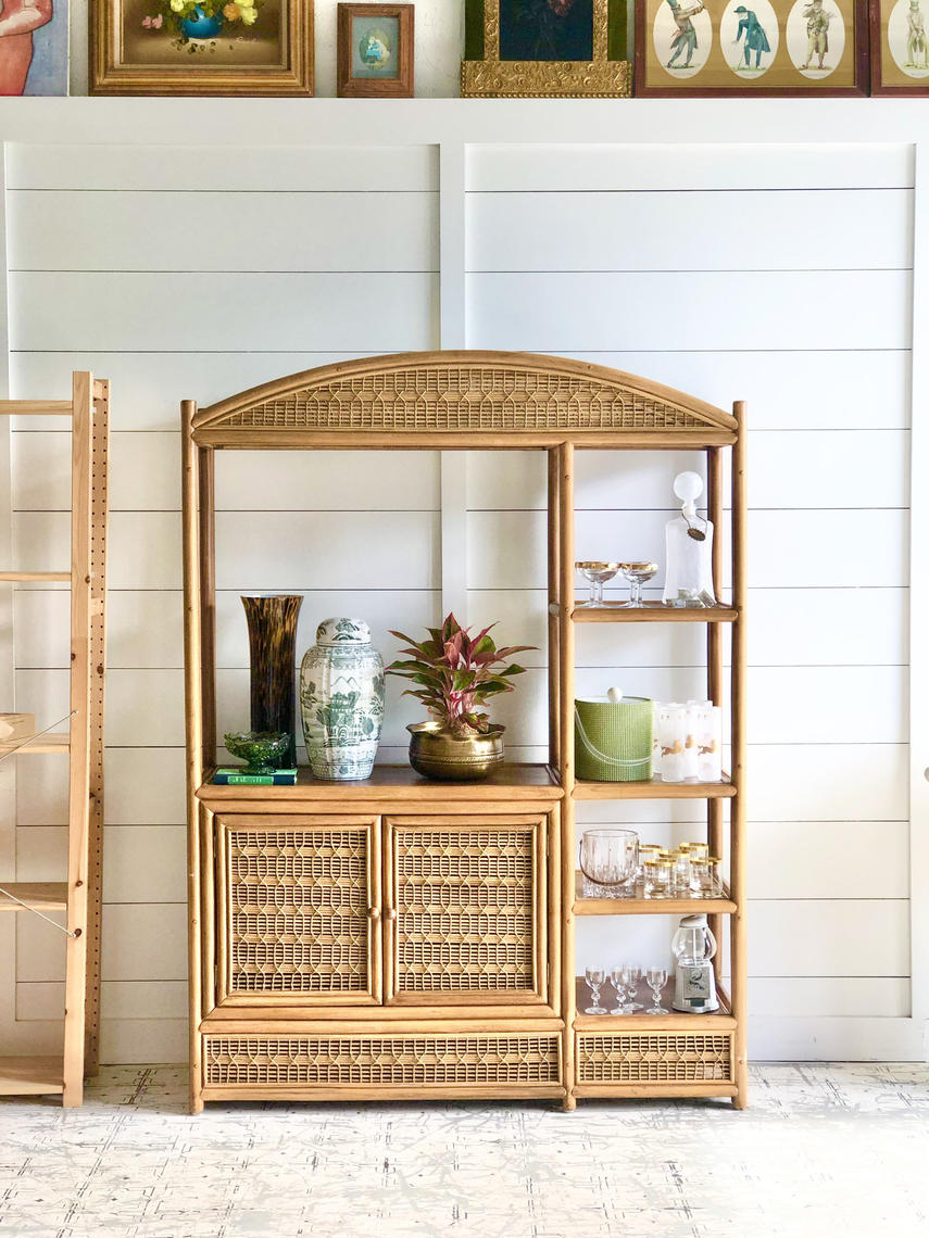 Vintage Rattan Shelf/Shelves | Vintage Rose Home | Miami, FL