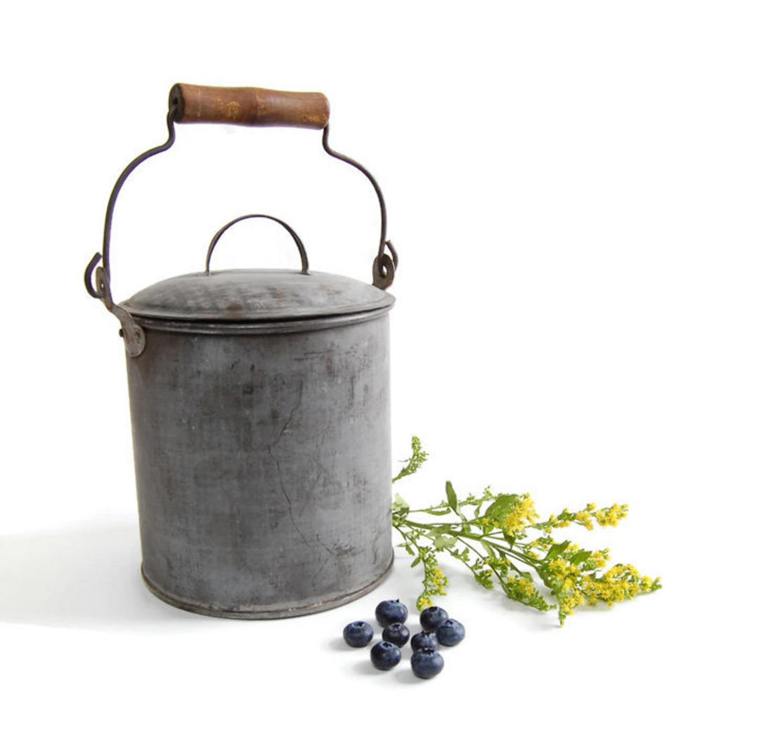 Vintage Wooden Handle Berry Bucket Rustic Decor Primitive Collectibles ...