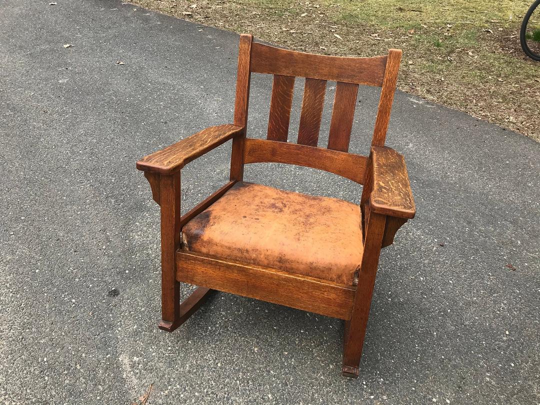 Mission Oak Rocker Rocking Chair Conant and Son NY | Quaboag Valley ...