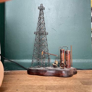 Bob Whetstone Oil Rig Brass Brazen Sculpture Vintage | Brain Washington ...
