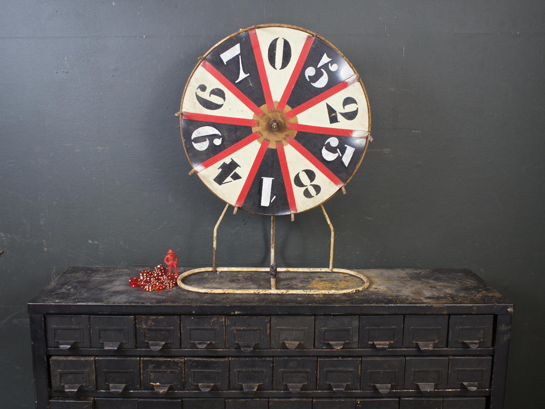 Carnival Wheel Vintage 1920s Hand Painted Wood Game of Chance | Sevenbc ...