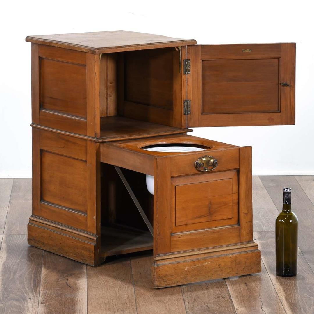 Antique Traveling Commode Chamber Pot Cabinet | Loveseat (Los Angeles ...