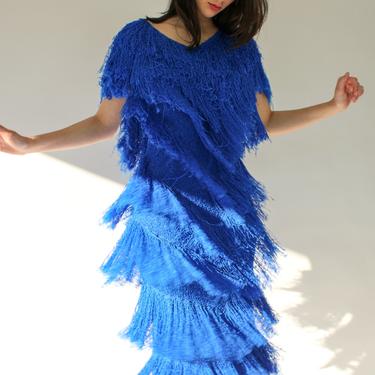 Vintage 80s French Rags Cobalt Blue Fringe Tiered | The Vault 1969 ...