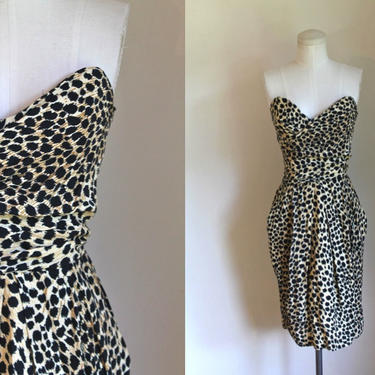Vintage Strapless Leopard Print Dress / XS | Ms. Tips - Minneapolis, MN ...