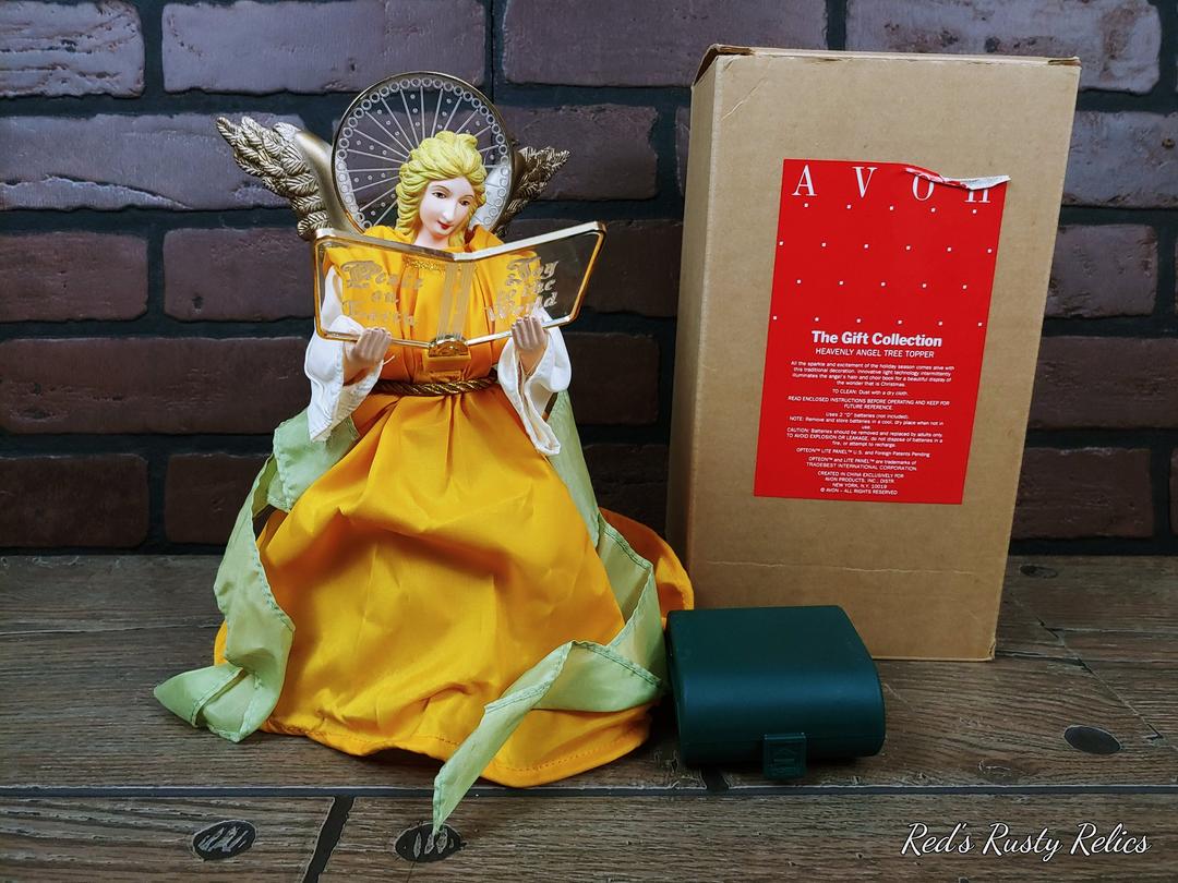 Vintage Avon Heavenly Angel Silver Angel Lighted Tree Topper | Reds ...