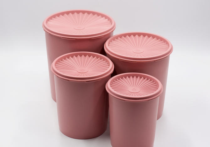 Cereal Keeper 470 and 471 Vintage Tupperware Canister with Pink Lid ...