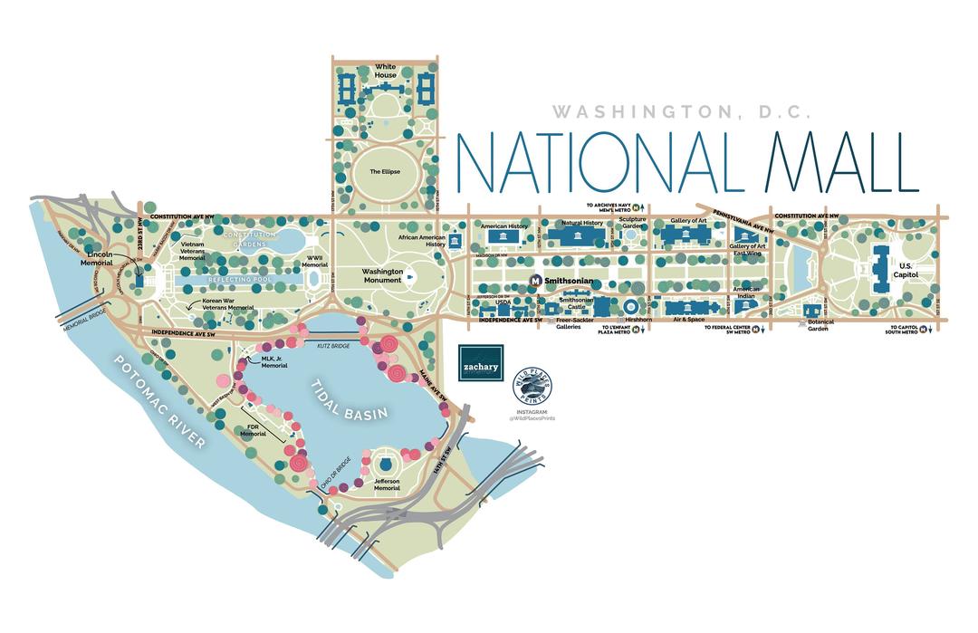 National Mall Map Printable Leidraad Groene Bouwstenen PARK21