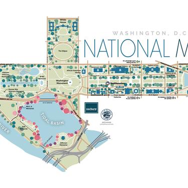 National Mall 11x17 decorative map print | Wild Places Prints ...
