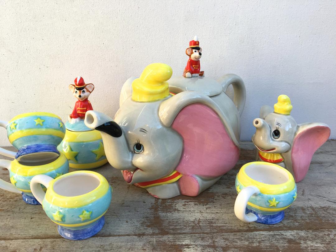 Vintage Disney Dumbo Elephant Tea Pot Set, Dumbo And Timothy | Luckduck ...