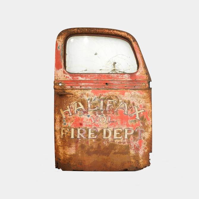 vintage fire truck door, hand painted fire department truck door ...